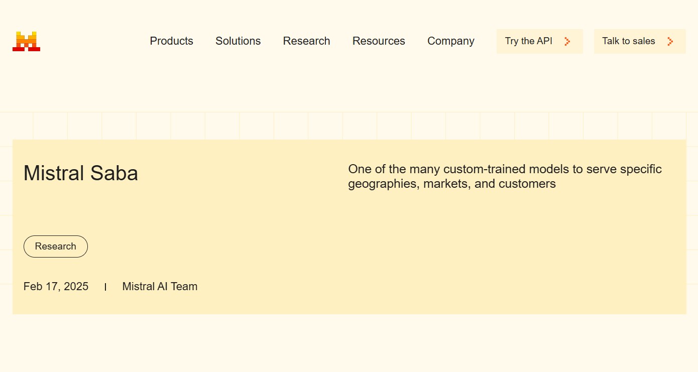 Mistral Saba: A Custom Trained Model for Arabic Language and Culture with 24B Parameters - AI ...